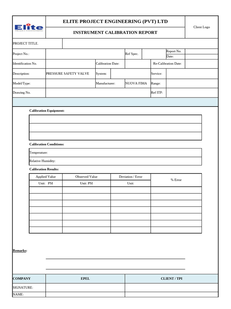 Instrument Caliberation Report | PDF