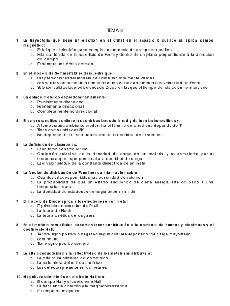 Test Cetom Sin Resolver | PDF | Semiconductores | Electrón
