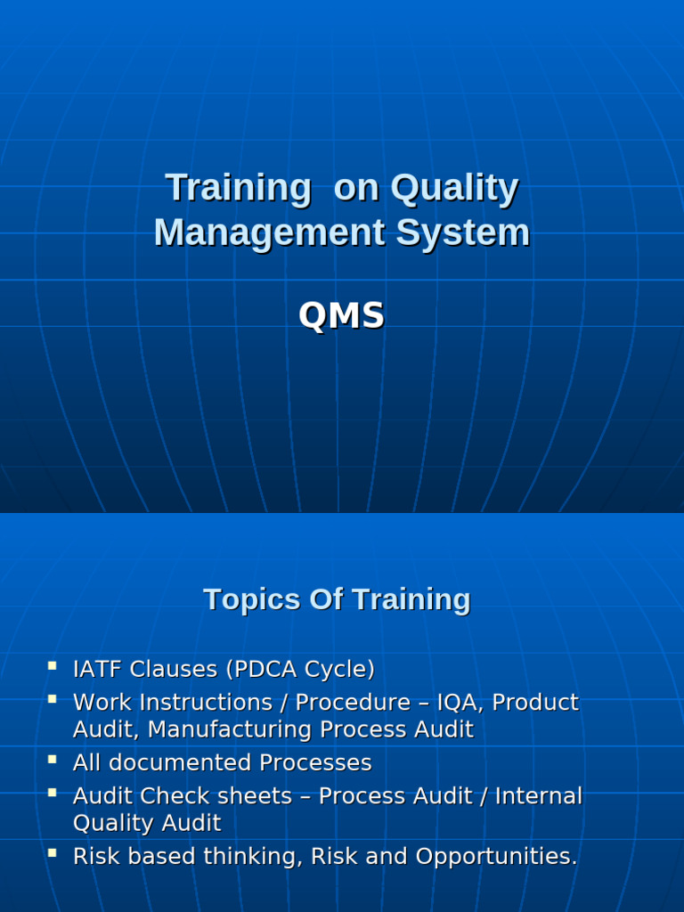 Quality Management System Training | PDF | Audit | Quality Management System