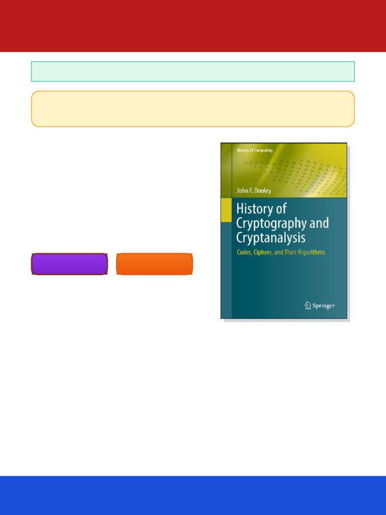 History of Cryptography and Cryptanalysis Codes Ciphers and Their ...