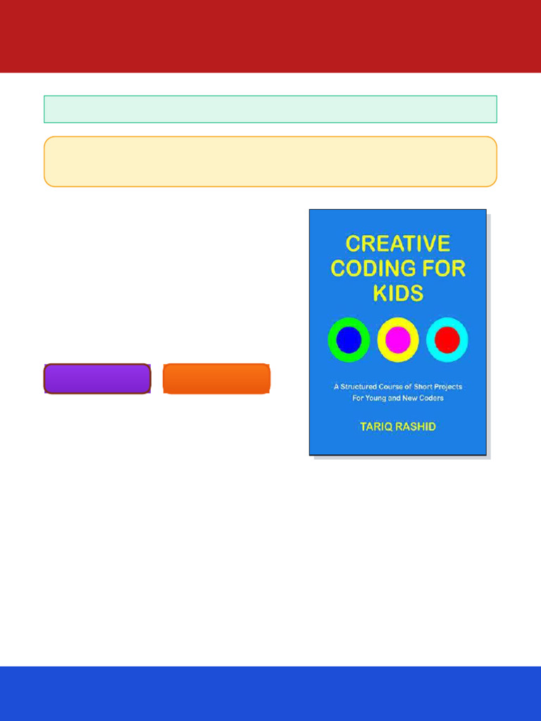 Creative Coding For Kids A Structured Course of Short Projects For ...