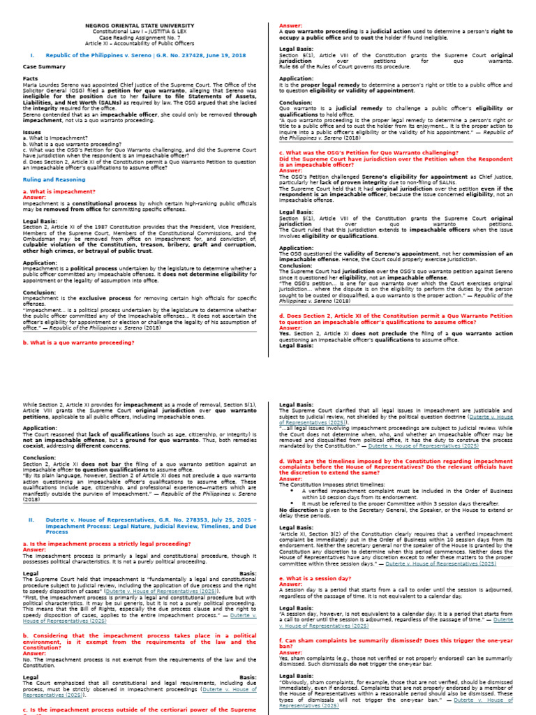 READING 7 | PDF | Impeachment | Supreme Court Of The United States