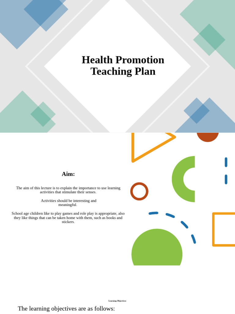 Health Promotion Teaching Plan | PDF | Learning | Heart Rate