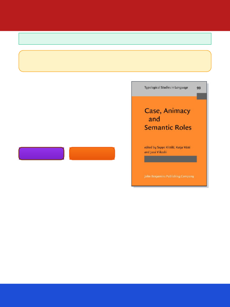 Case Animacy and Semantic Roles 1st Edition Seppo Kittilä (Ed.) ebook full pdf access | PDF ...