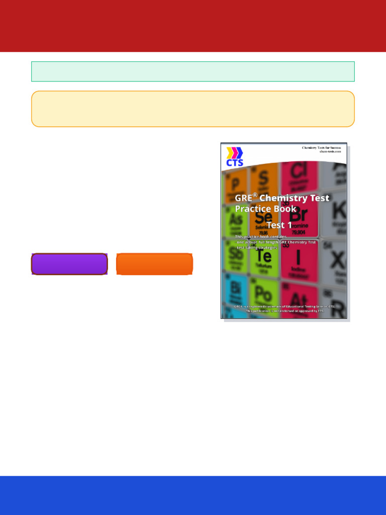 GRE Chemistry Test Practice Book 2022nd Edition Chemical Tests For ...
