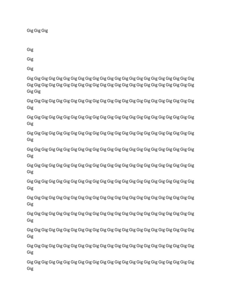 Gig Gig Gig | PDF