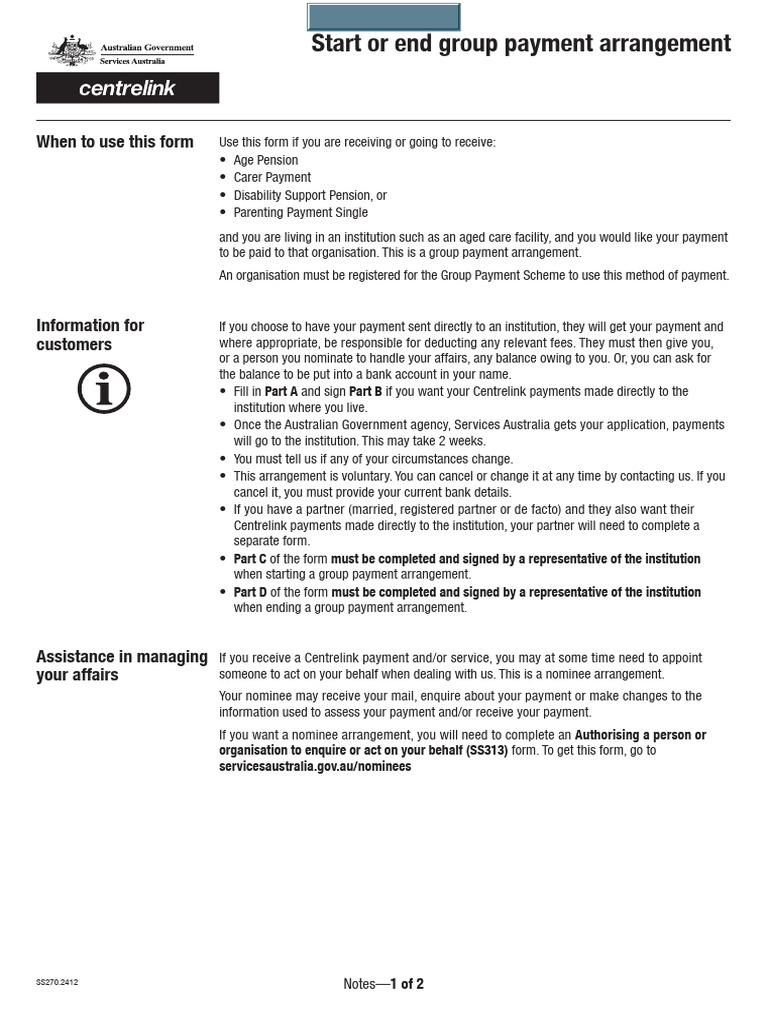 Start or End Group Payment Arrangement: When To Use This Form | PDF ...