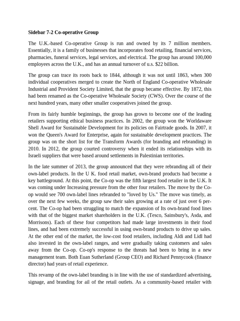 Sidebar 7 2 Co Operative Group | PDF | Economies | Business