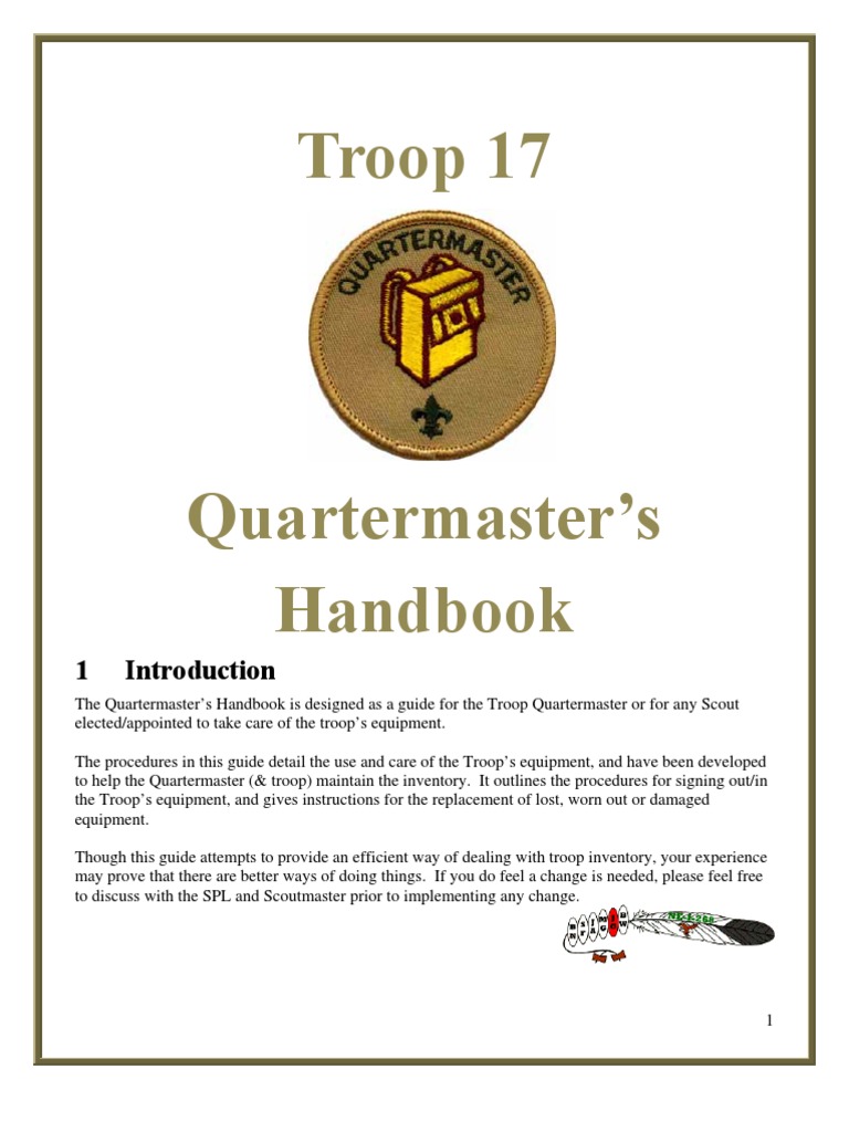 Quartermaster Handbook Troop17 | PDF | Quartermaster | Camping