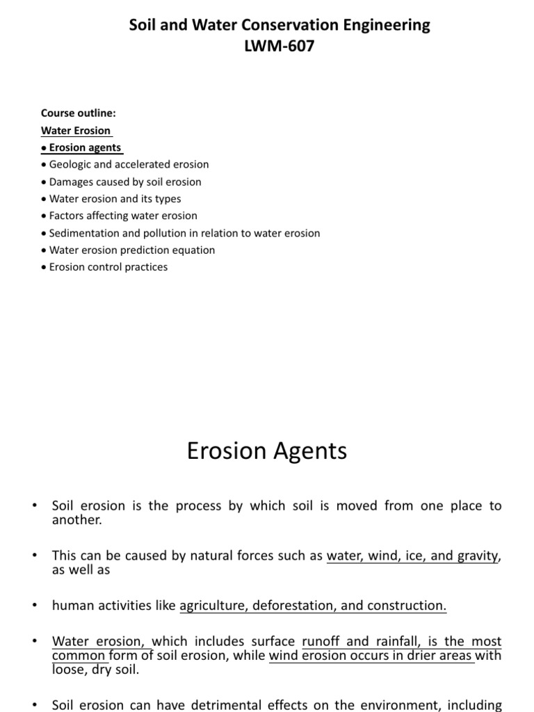 2nd Lecture (Erosion Agents) | PDF | Erosion | Soil