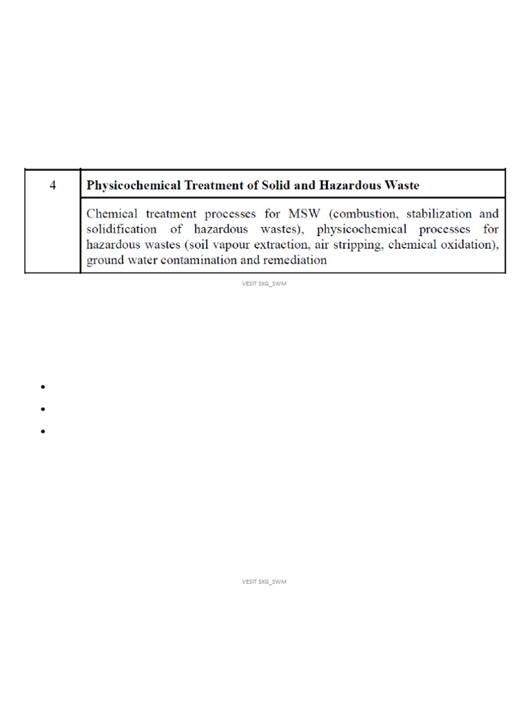Module 4 Physiochemical Treatment of SHW | PDF | Environmental ...