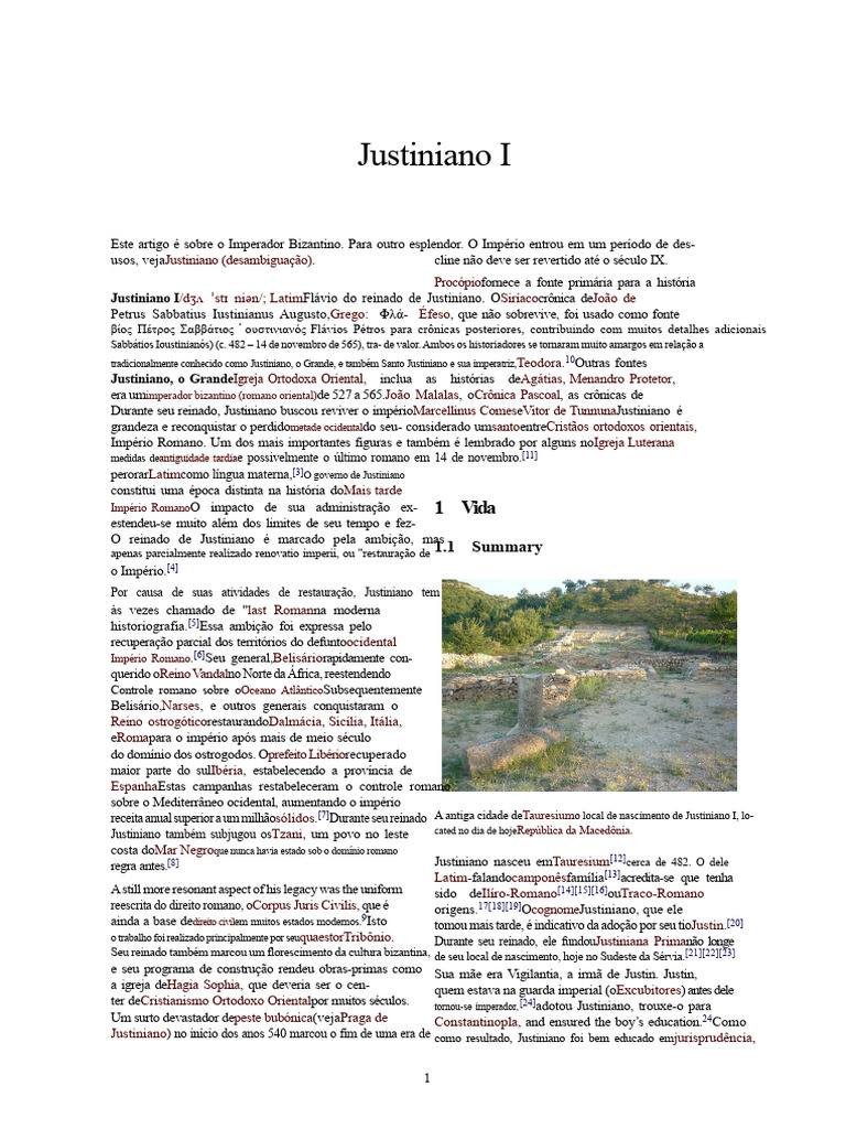 Justiniano I | PDF | Justiniano I | Império Bizantino