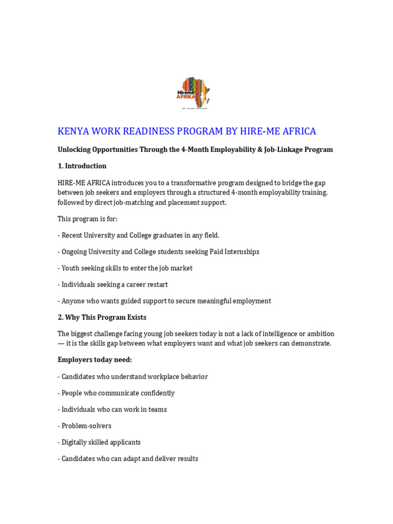 Kenya Employability Training Program | PDF | Employment | Business