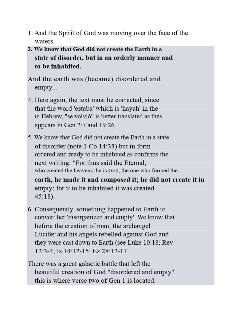 And the Spirit of God was moving over the face of the waters. | PDF ...