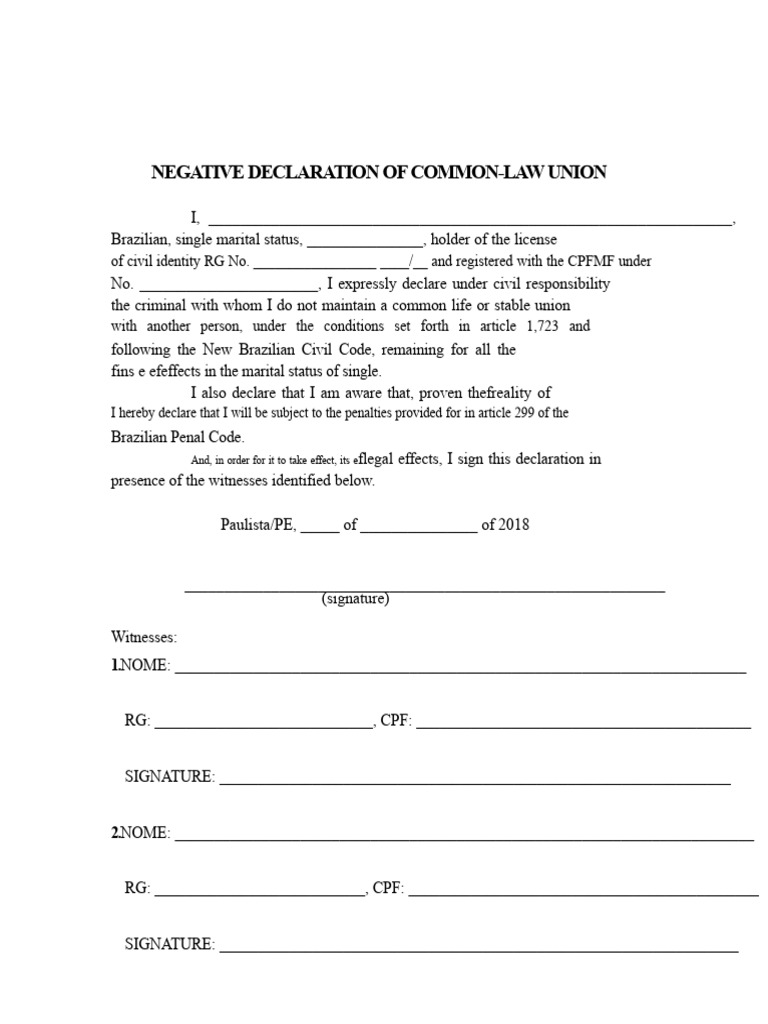Negative of Common-Law Marriage | PDF