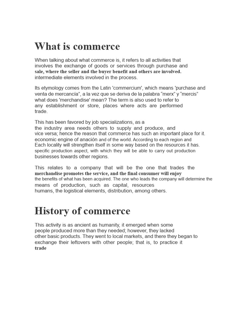 What is commerce? | PDF | Commerce | Retail
