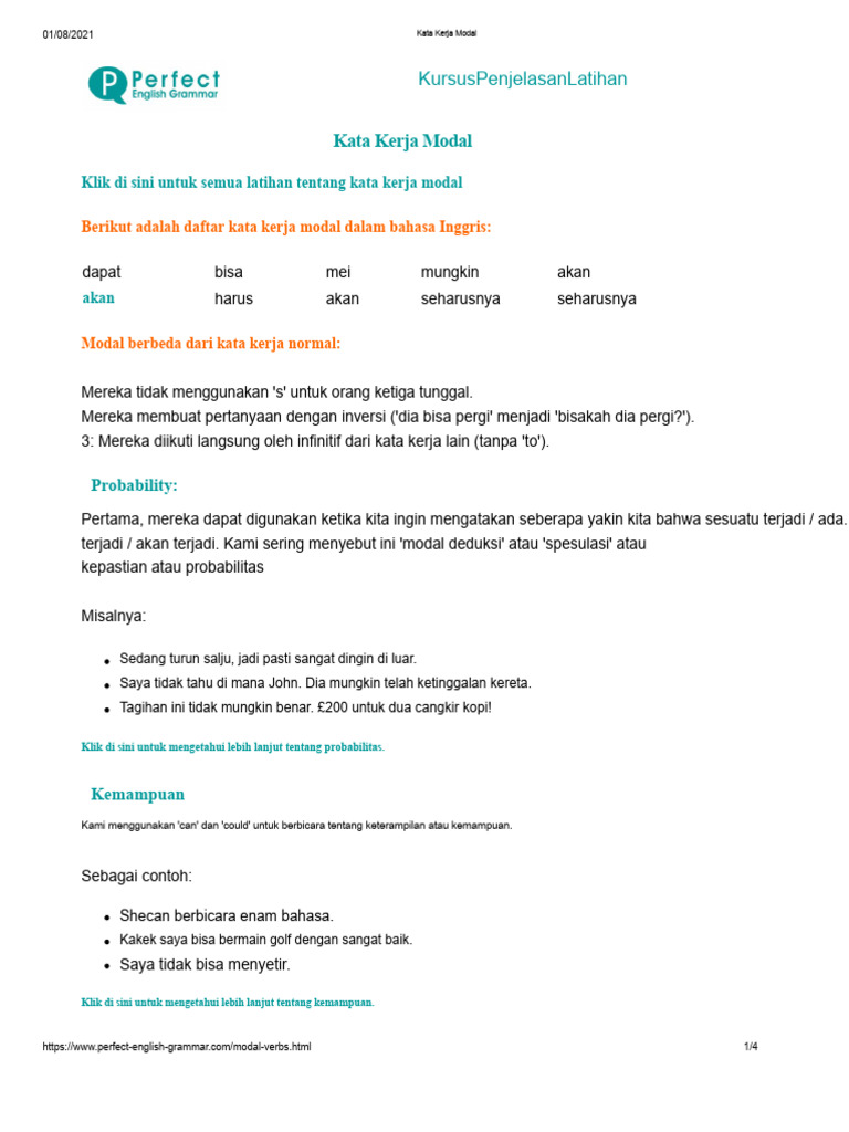 Kata Kerja Modal | PDF