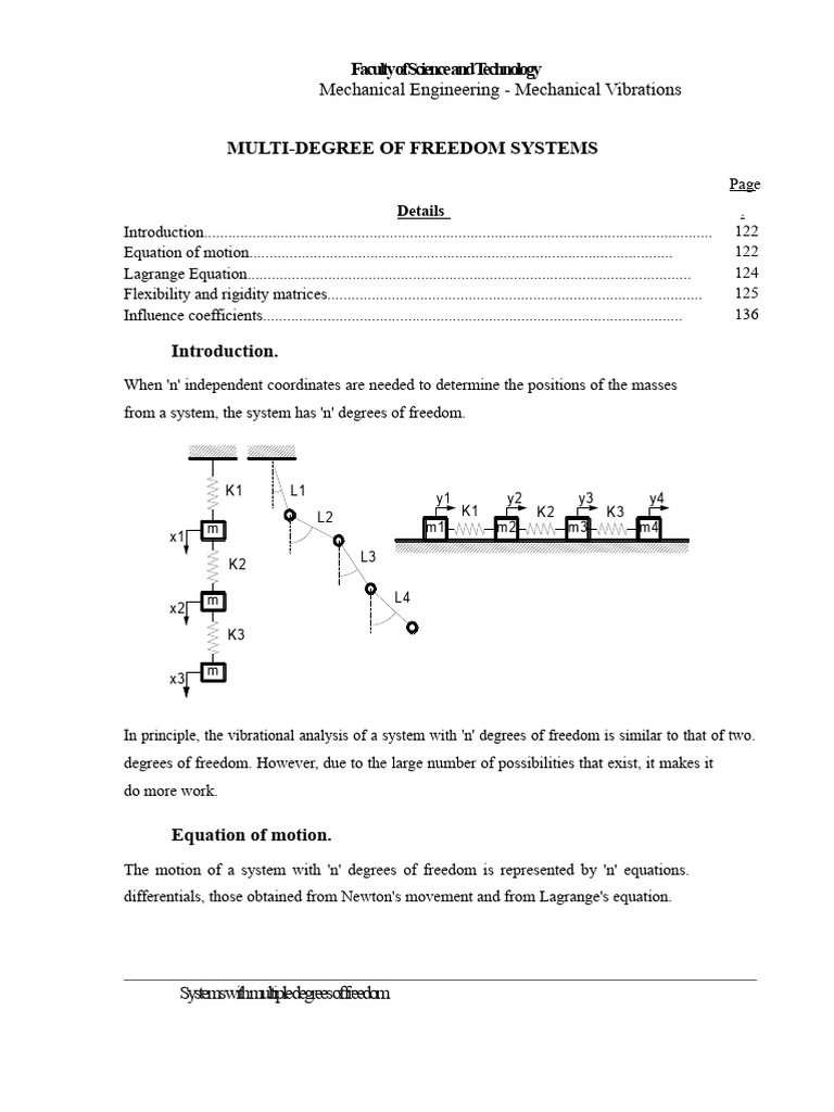 Systems With Multiple Degrees of Freedom | PDF | Eigenvalues And ...