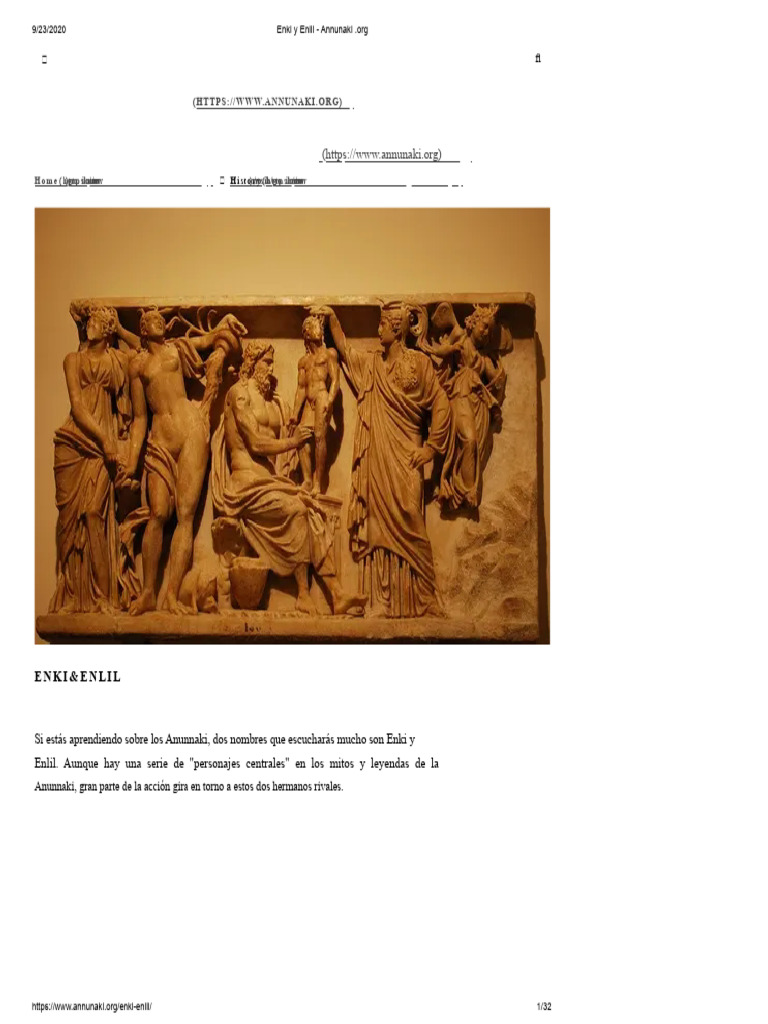 Enki y Enlil: Mitos Anunnaki Esenciales | PDF