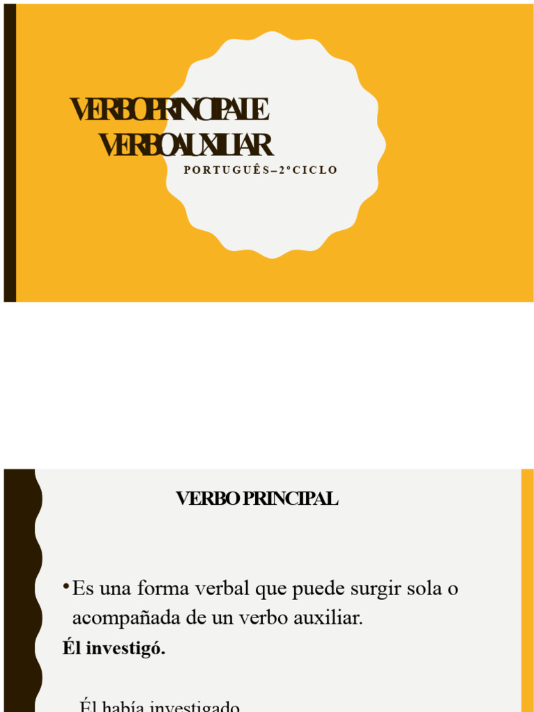 Verbos Principales y Auxiliares en Portugués | PDF