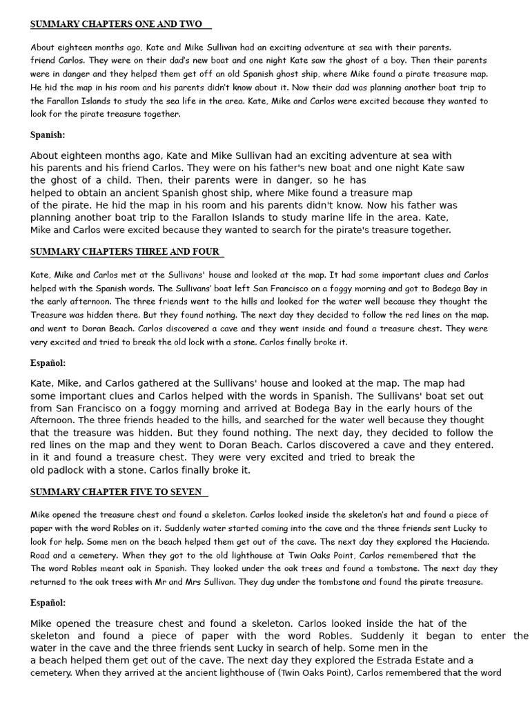 Pirate Treasure Adventure Summary | PDF