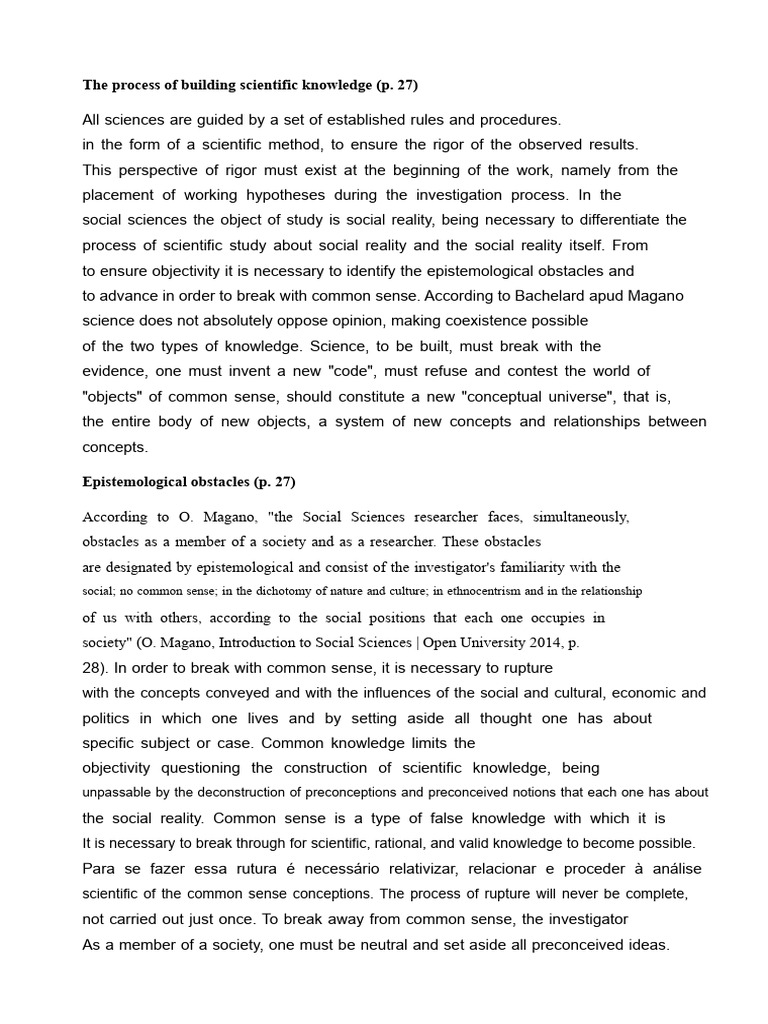 Building Scientific Knowledge in Social Sciences | PDF | Theory | Knowledge