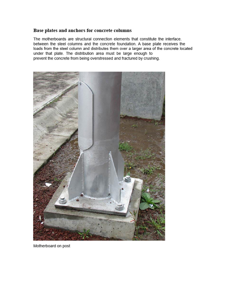 Base Plates and Anchors For Concrete Columns | PDF | Column | Concrete