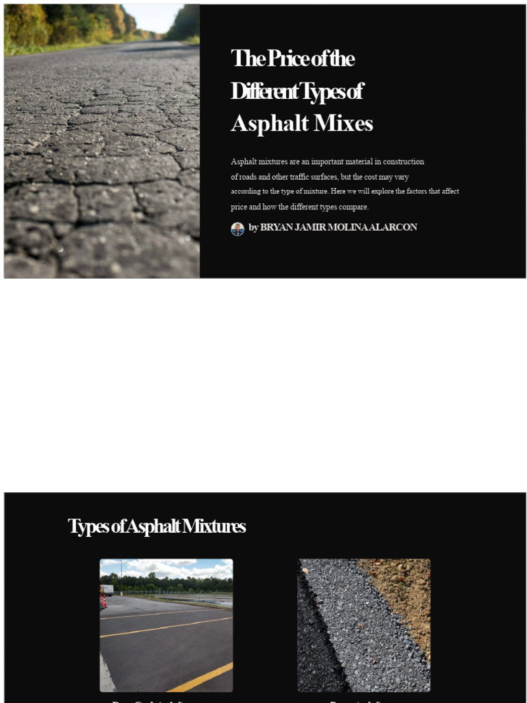 Asphalt Mix Types and Pricing Guide | PDF | Road | Civil Engineering