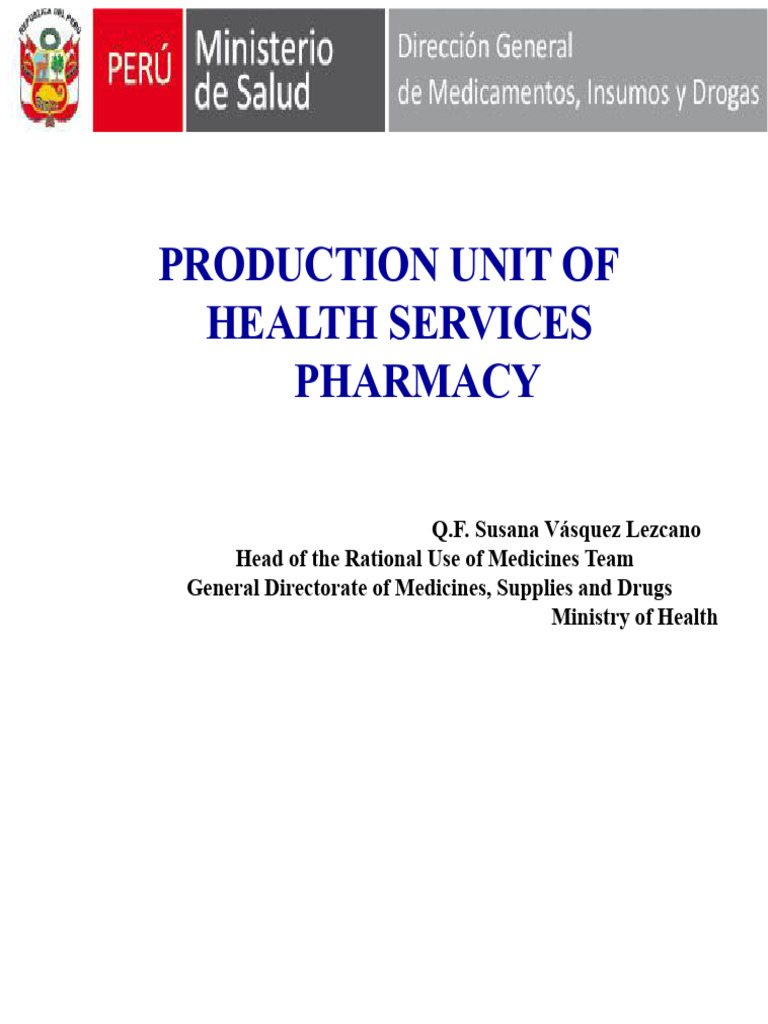 03 Health Services Production Unit Pharmacy Regulatory Documents | PDF ...