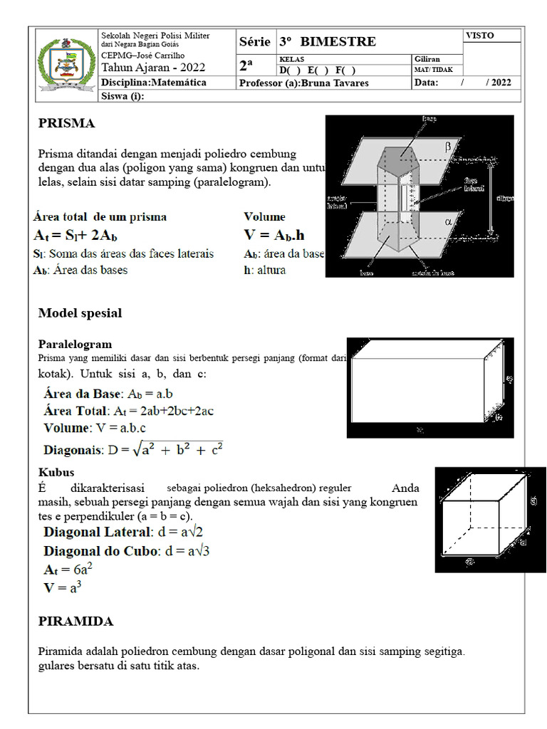 Geometri: Prisma dan Piramida Matematika | PDF