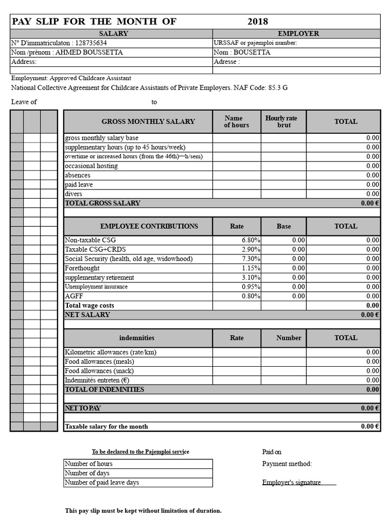 Salary Slip With Formulas 01.01.18 | PDF | Salary | Employment