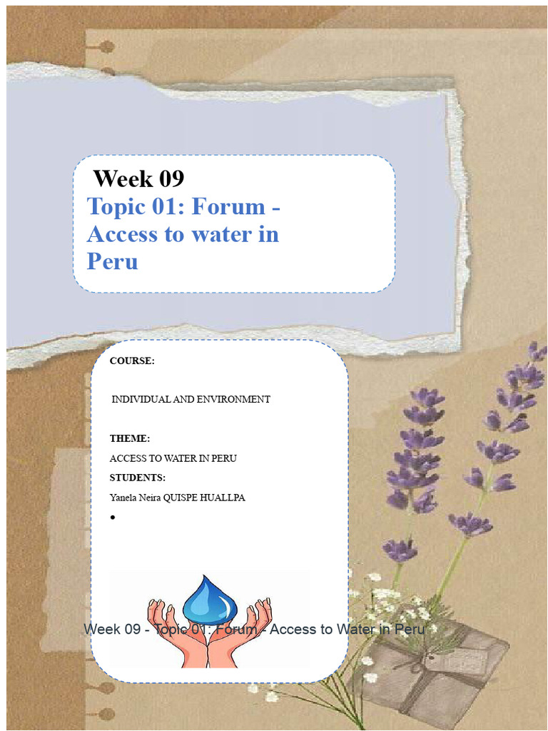 Week 09 ACCESS TO WATER IN PERU | PDF | Water | Water Scarcity