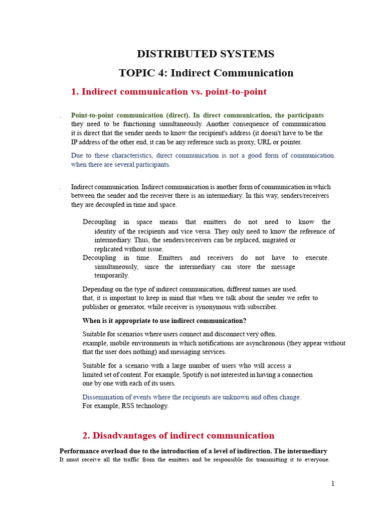 Indirect Communication in Distributed Systems. | PDF | Computer Architecture | Network Architecture