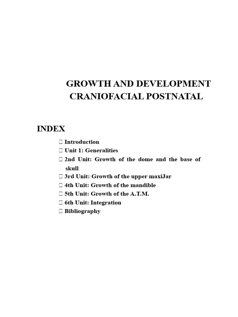 Craniofacial Growth and Development Index | PDF | Skull | Human Head ...