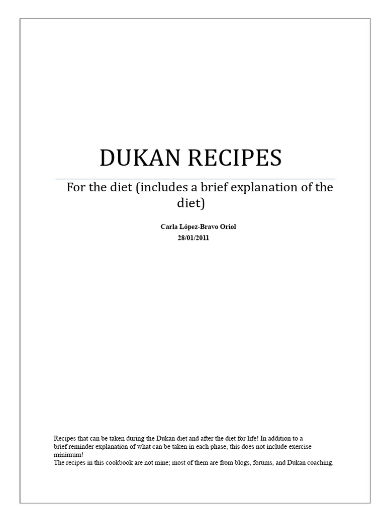 Dukan Recipes | PDF | Cakes | Desserts