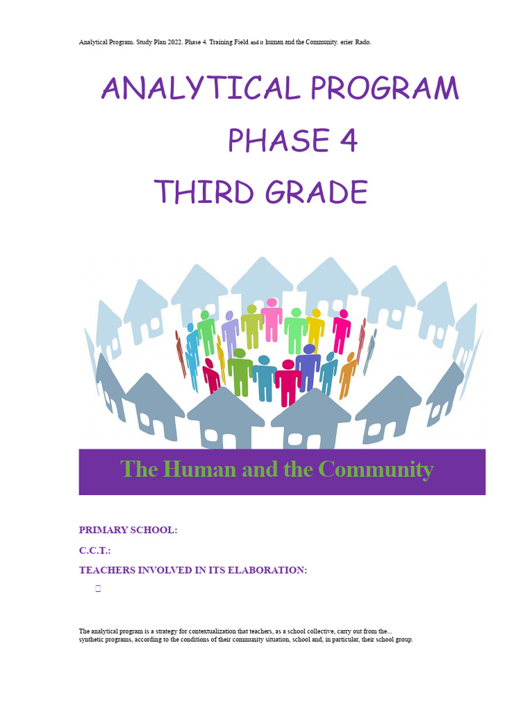 Analytical Program: Human & Community Focus | PDF | Well Being ...