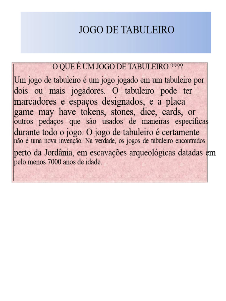 Jogo de Tabuleiro | PDF | Aprendizado | Videogames