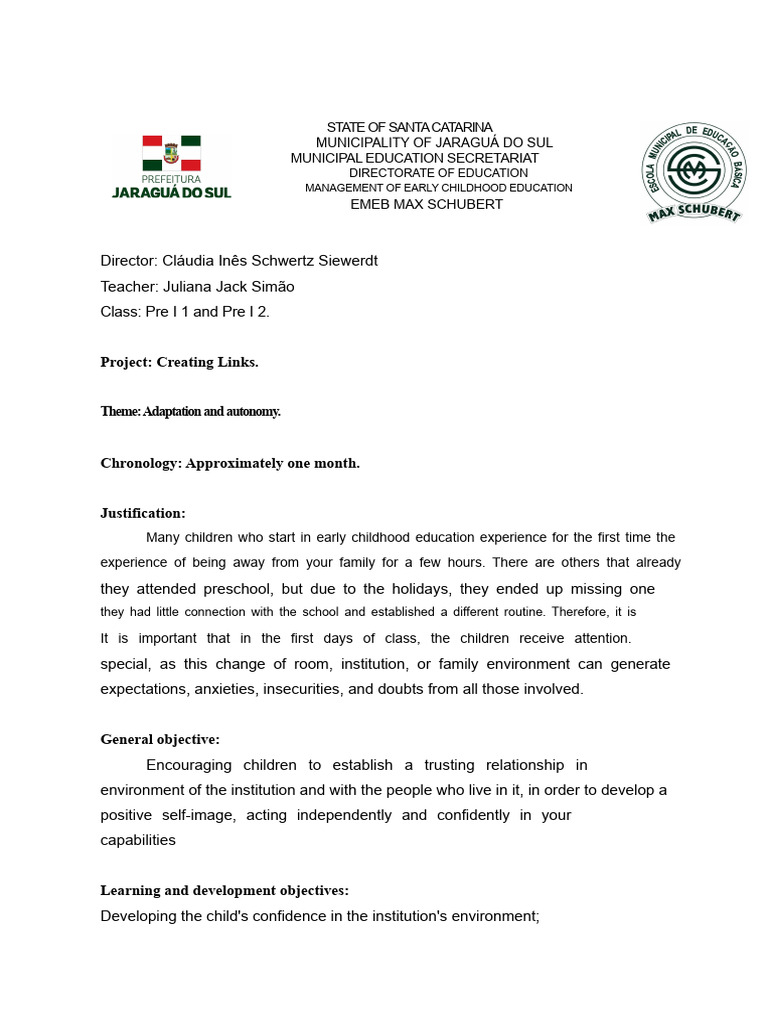 Copy of Adaptation Project - 2020. | PDF | Preschool | Learning