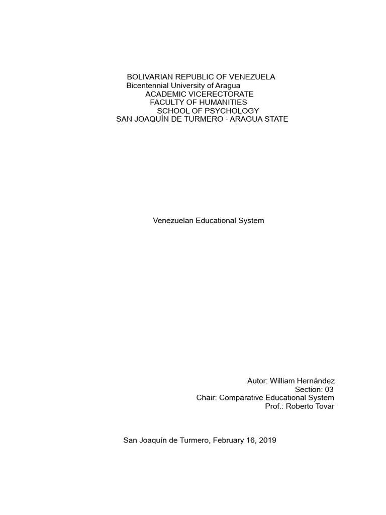 Venezuelan Education Laws Comparison | PDF | Venezuela