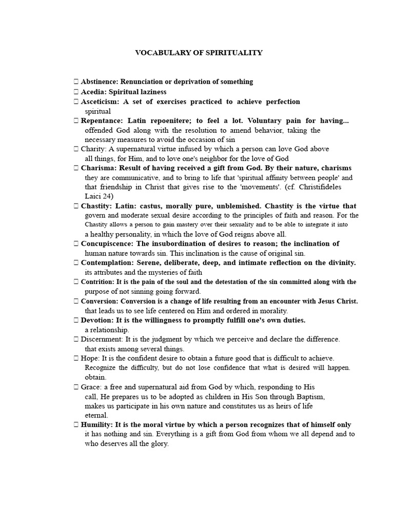 Vocabulary of Spirituality | PDF | Christian Mysticism | Sin