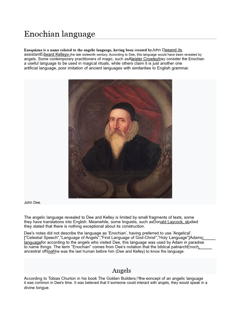 Enochian language | PDF | Languages | Foreign Language Studies
