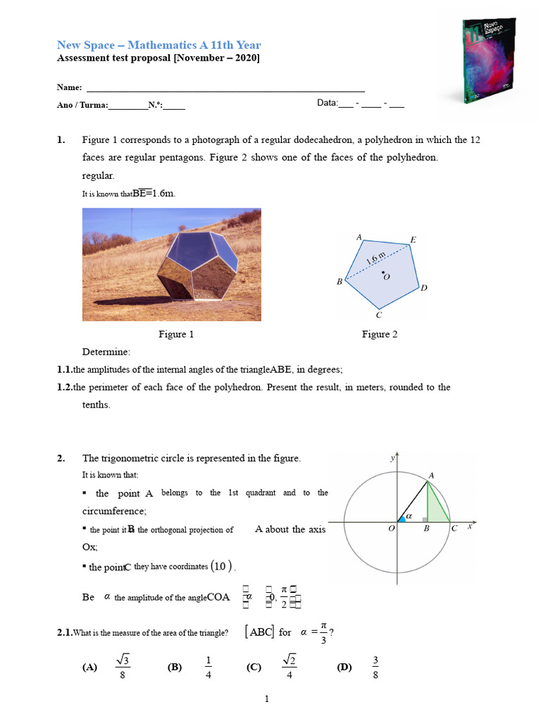 11th Grade Math Assessment Proposal | PDF | Mathematical Objects ...