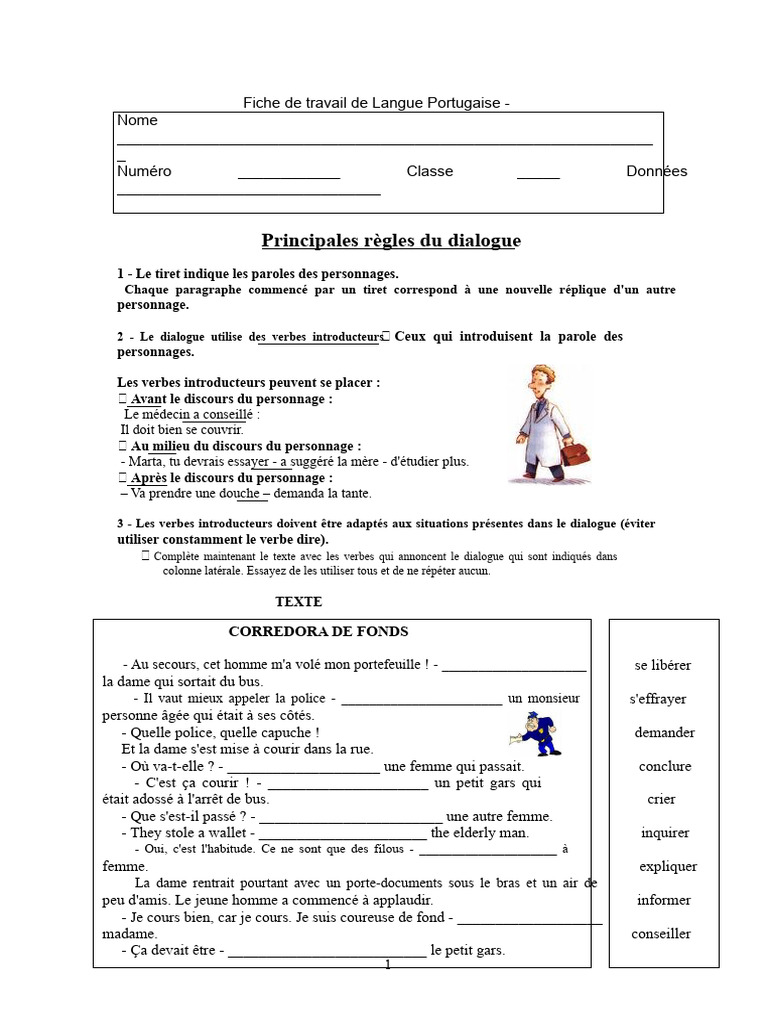 Fiche de travail Principales Règles du Dialogue | PDF