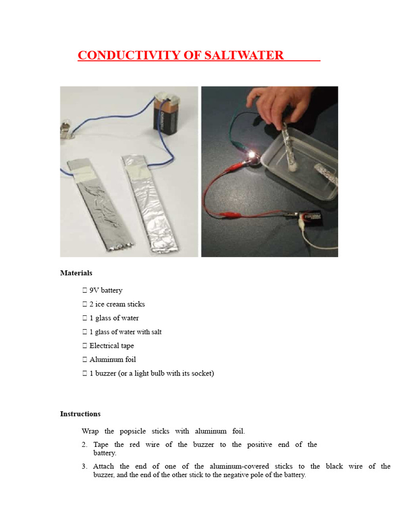 Saltwater Conductivity Experiment | PDF