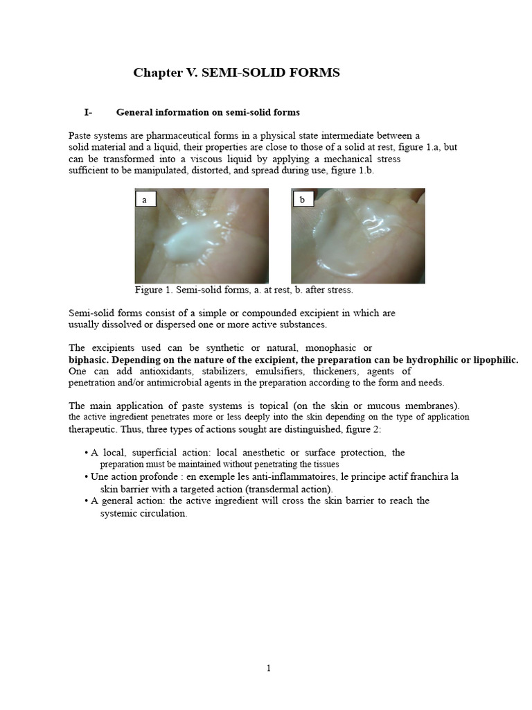 Chapter V - Semi-solid forms - 2020 | PDF | Topical Medication | Emulsion
