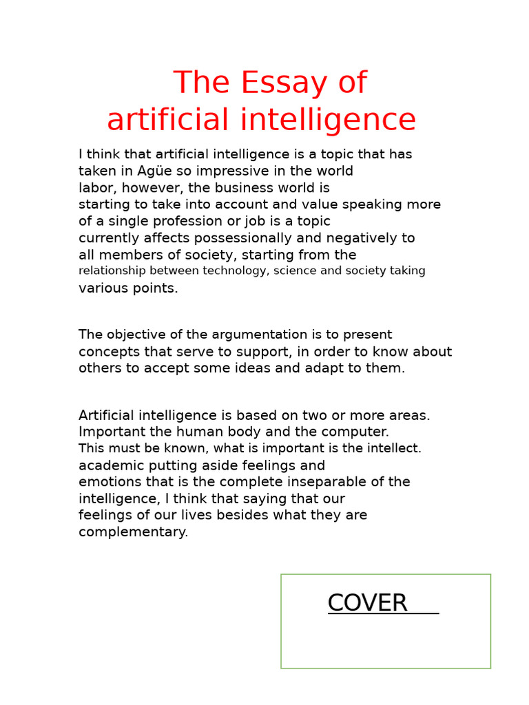 Essay on Artificial Intelligence | PDF