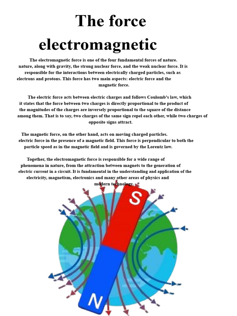 The Force Electromagnetic: Electric Current in A Circuit. It Is ...