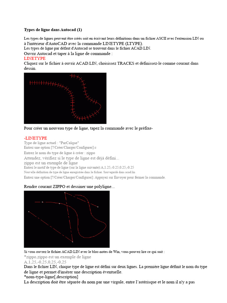 Création de types de lignes dans AutoCAD | PDF | Fichier informatique ...