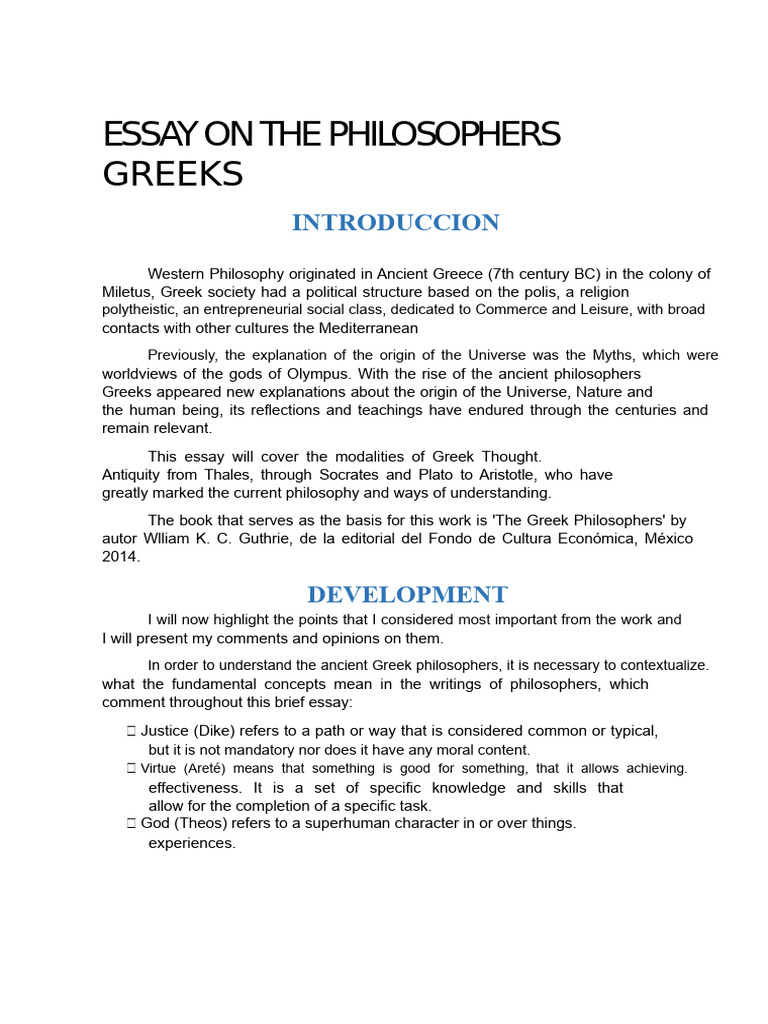Greek Philosophers and Their Impact | PDF | Ancient Greek Philosophy ...
