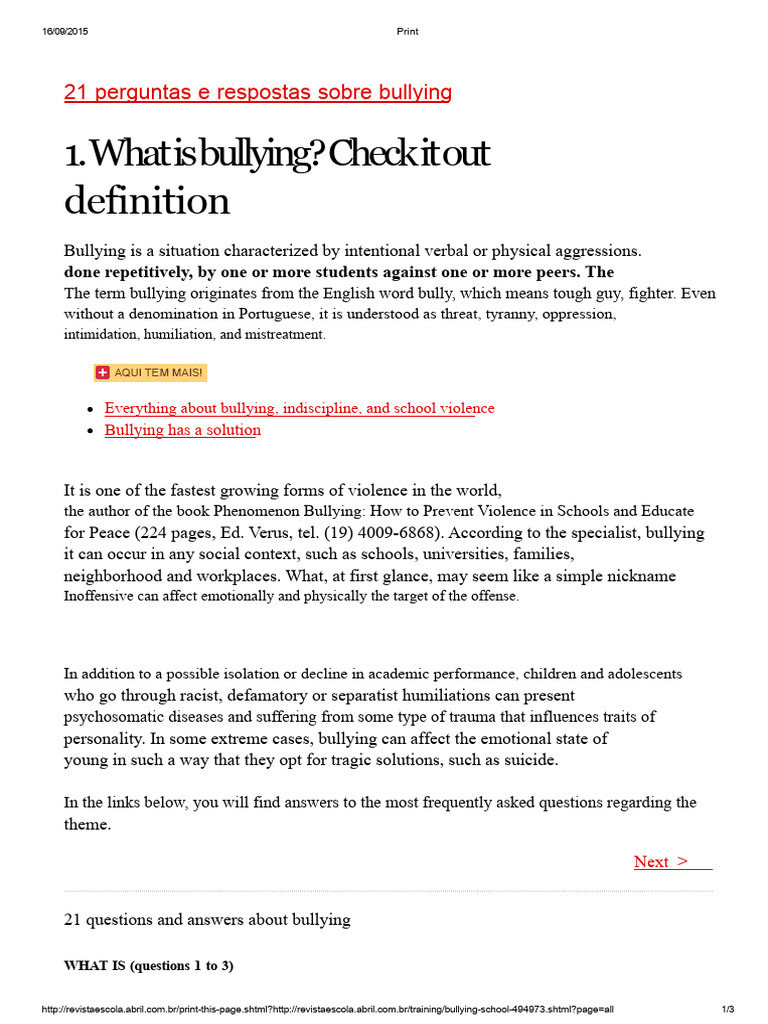 Questions About Bullying | PDF | Bullying | Cyberbullying
